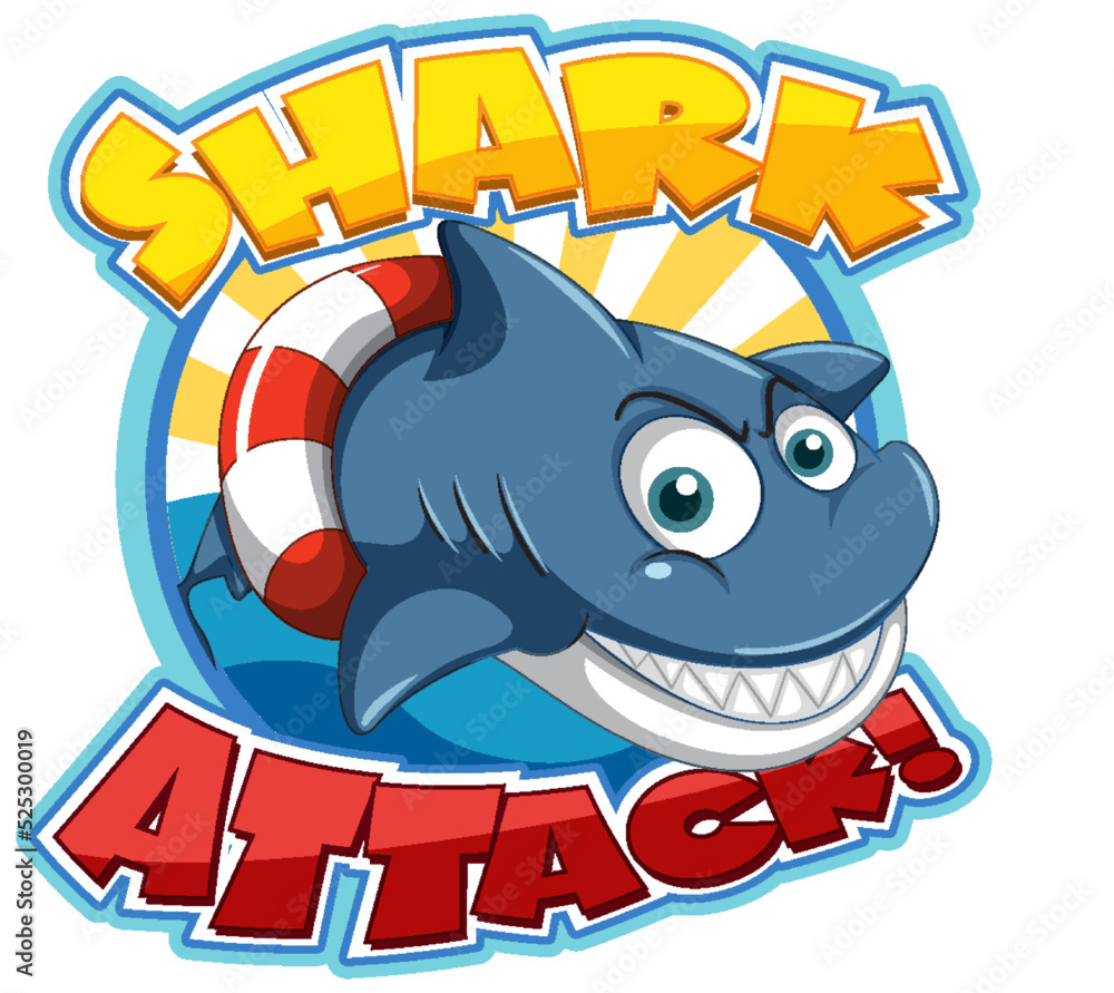 Font design for words shark attack Stock Vector | Adobe Stock