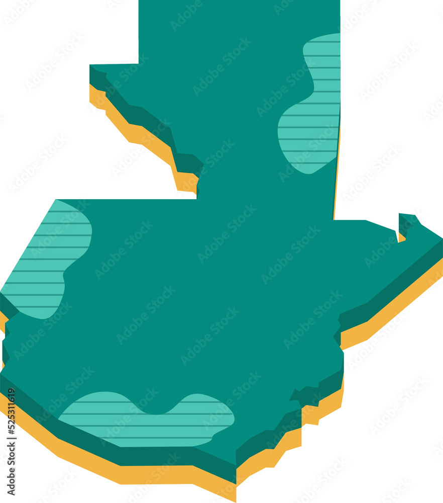 3d vector map of Guatemala. Stock Illustration | Adobe Stock