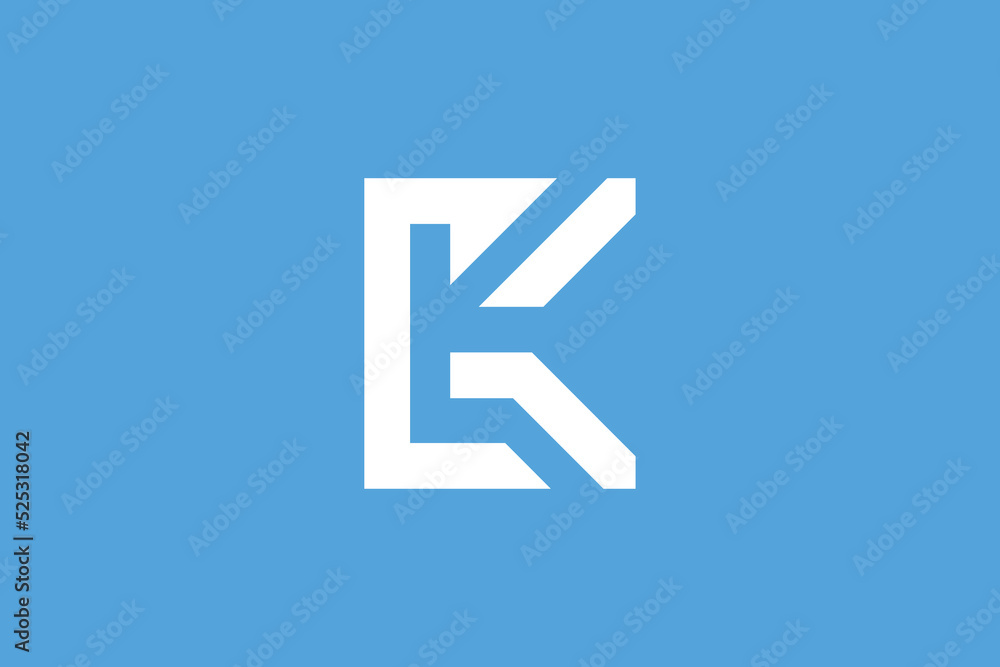CK logo with a minimal design. An icon of a KC letter on a luxury ...