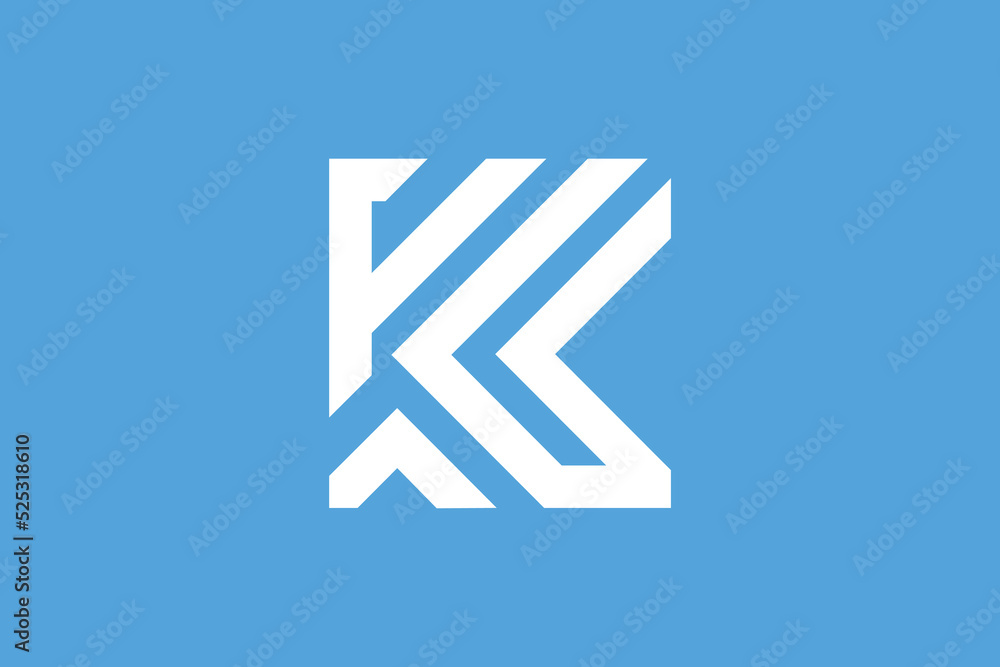 FK logo with a minimal design. An icon of a KF letter on a luxury ...