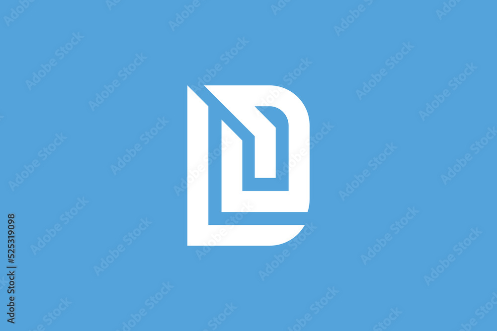 DL logo with a minimal design. An icon of a LD letter on a luxury ...