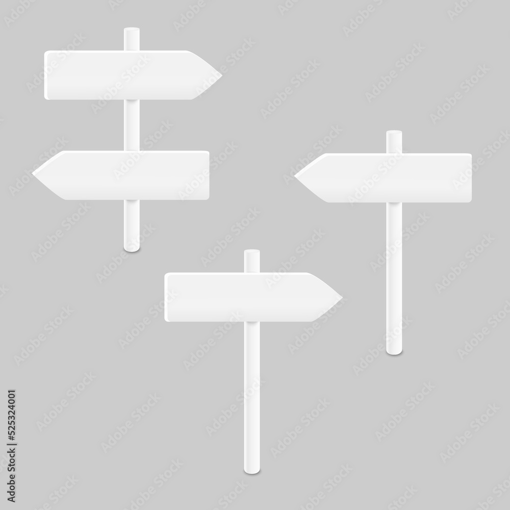 Set of direction signs with left and right arrow on transparent ...