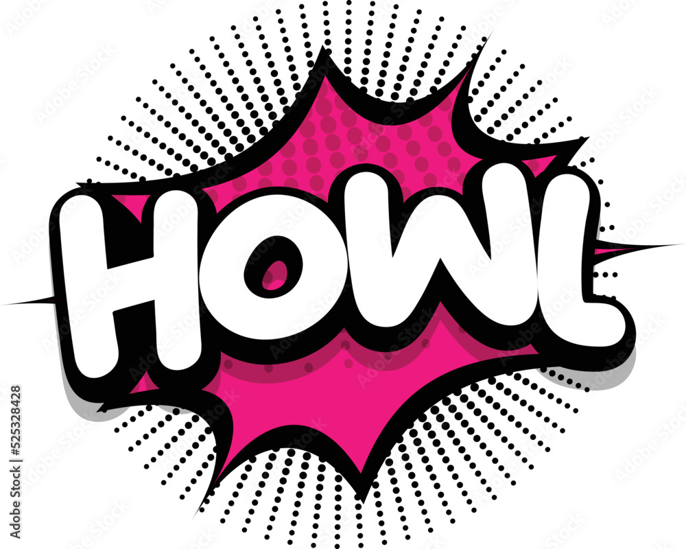 howl Comic book explosion bubble vector illustration Stock Vector ...