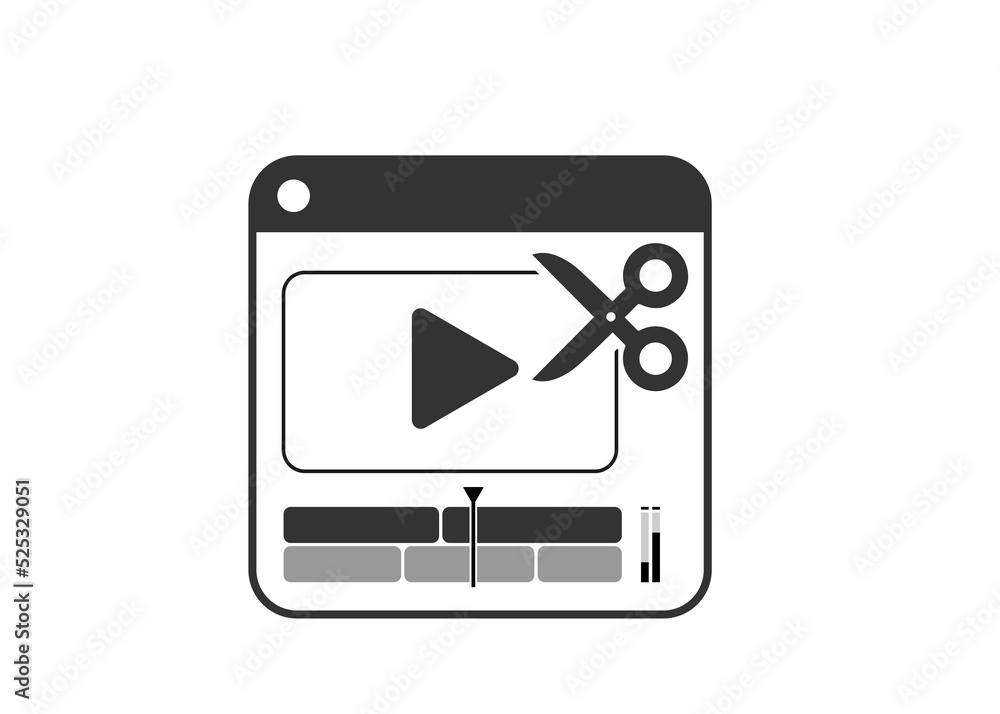 Icon app Video Editing. Icon Video Timeline black Color. Stock ...