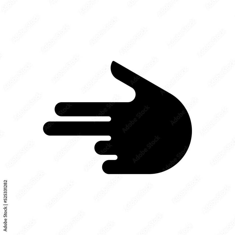 Finger gun black glyph icon. Children imagination. Flirting sign style ...