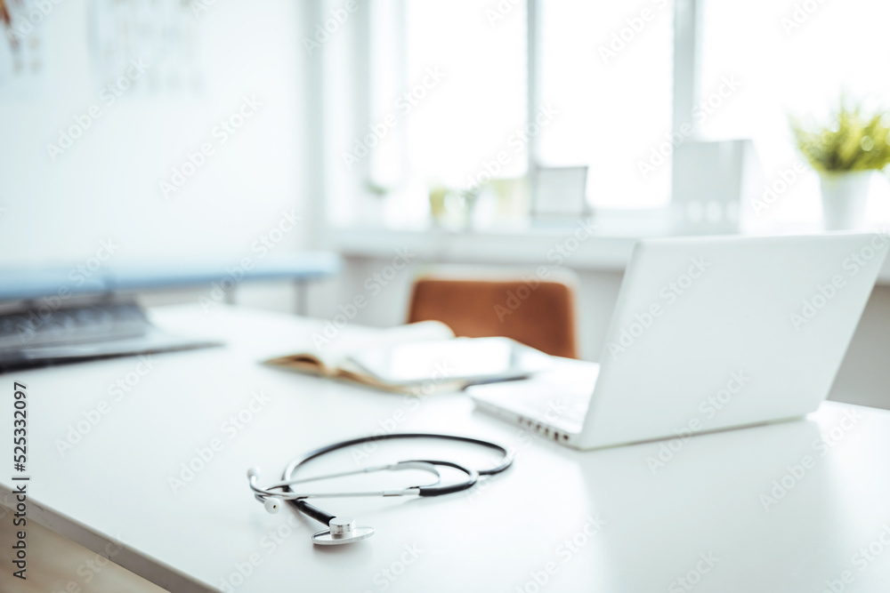 View of modern medical office. Doctor's workplace. Modern medical ...