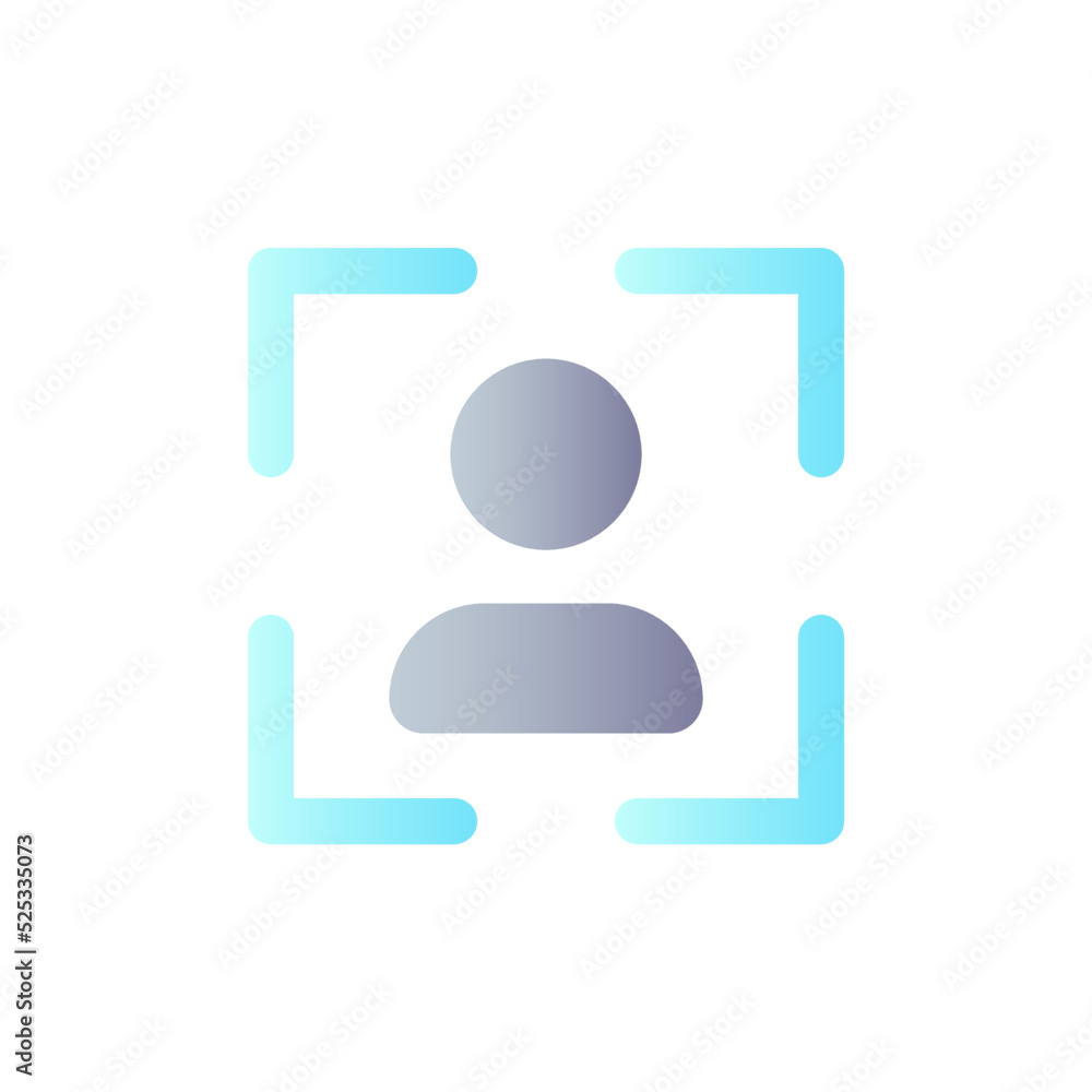 Profile image flat gradient color ui icon. Social media user photo ...