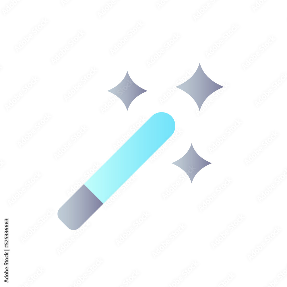 Magic wand tool flat gradient color ui icon. Wizard accessory. Area ...