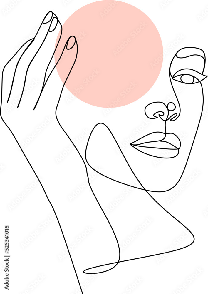 Flower Girl Vector One Line Drawing. Flower Line Art, One Line Art ...