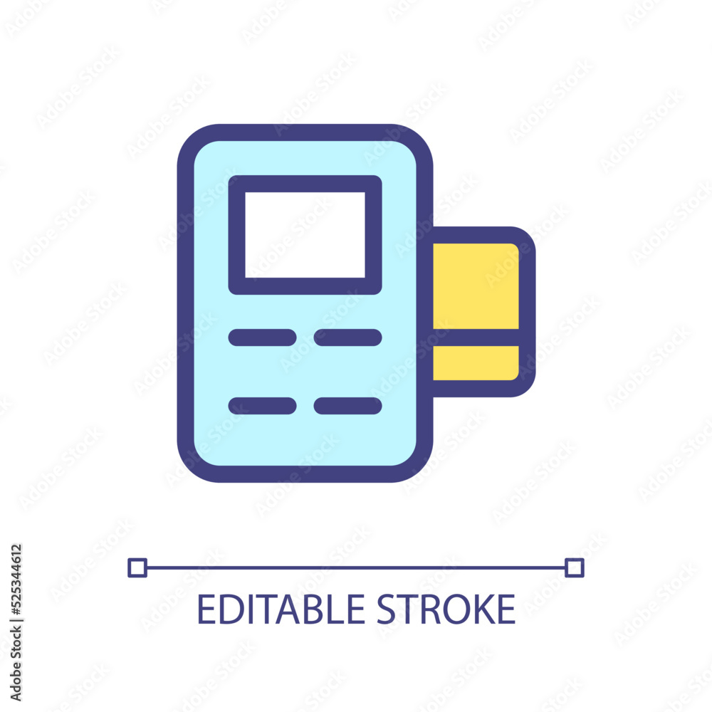 Card payment terminal pixel perfect RGB color ui icon. Billing option ...