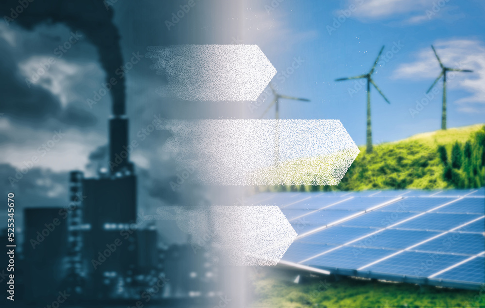 energy transition from fossil fuel to green energy. Stock Photo | Adobe ...