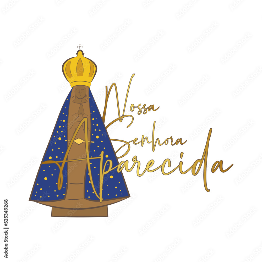Vector Illustration of Our Lady Nossa Senhora Aparecida, considered the ...