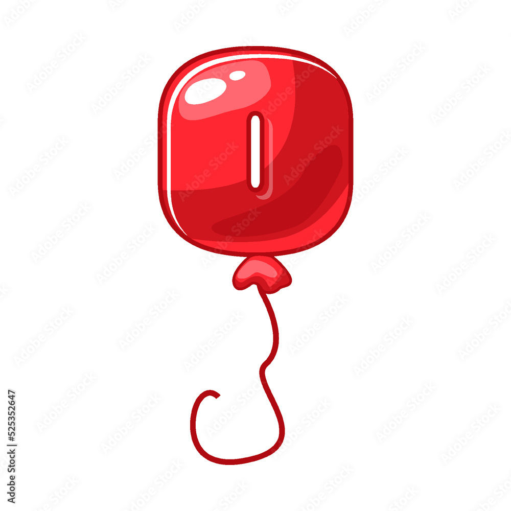 Cartoon balloon number 0 font kids numbers. Figure Zero Stock Vector ...