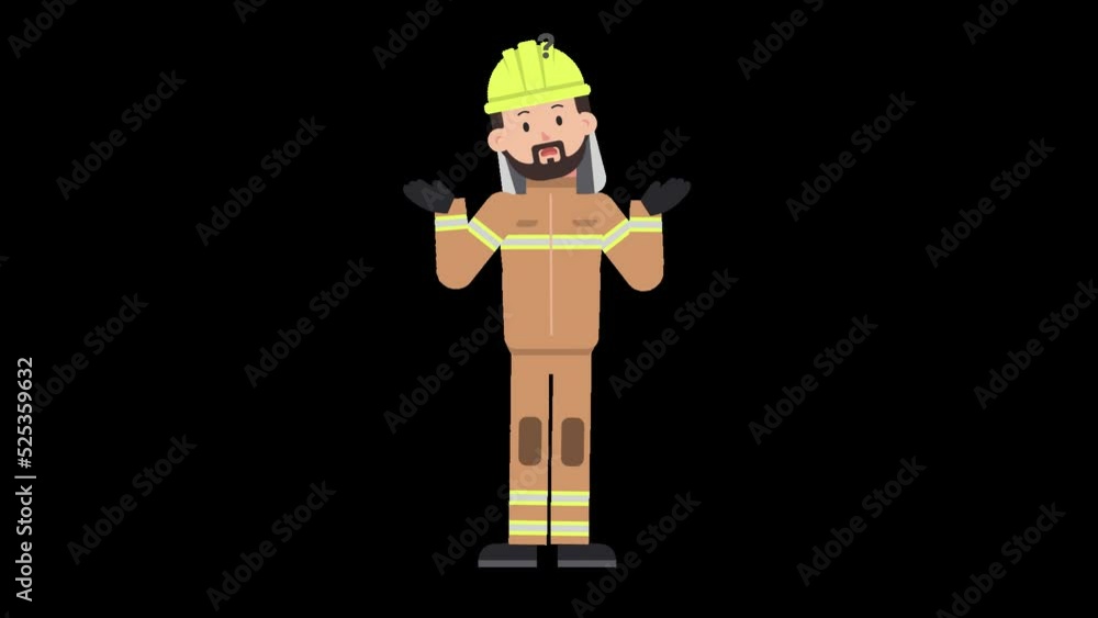 Arab firefighter is being confused, confronted with a dilemma and ...