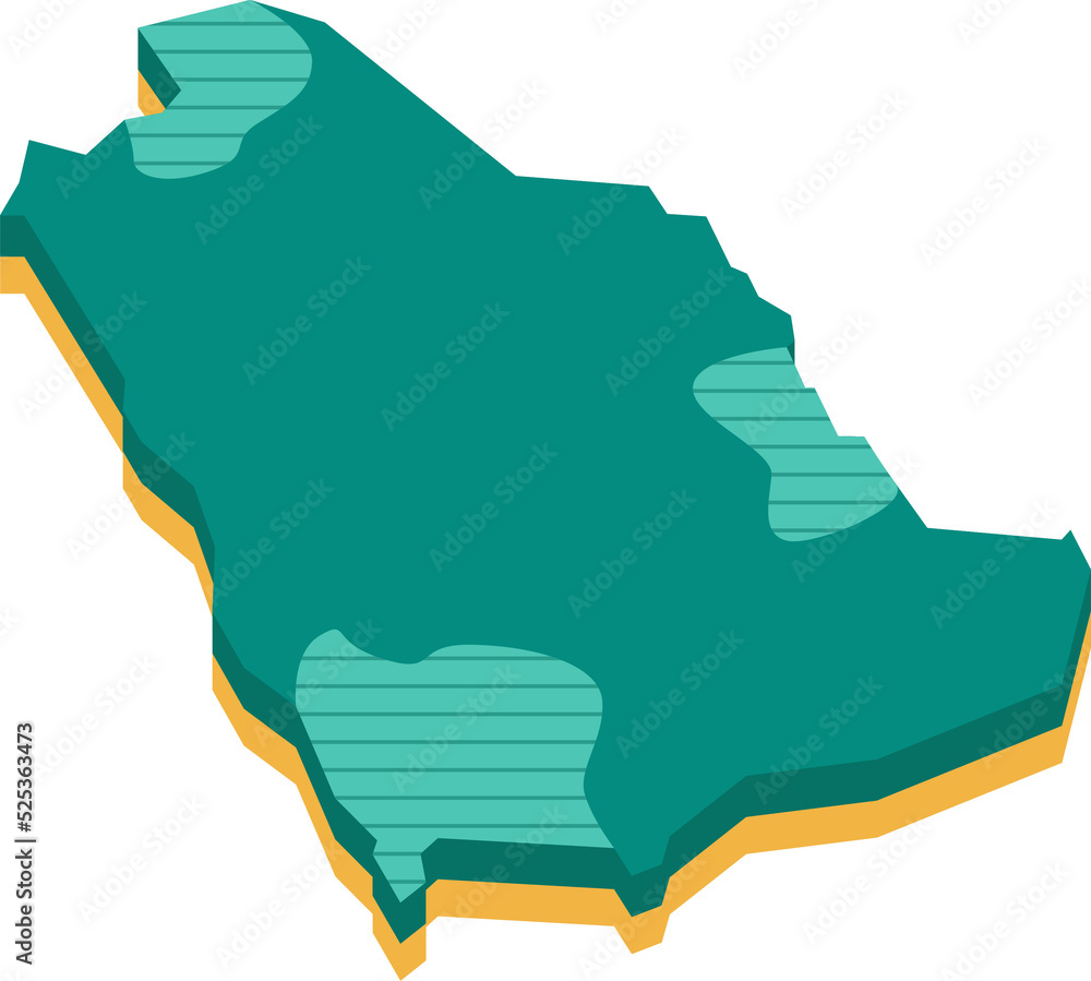 3d vector map of Saudi Arabia Stock Illustration | Adobe Stock