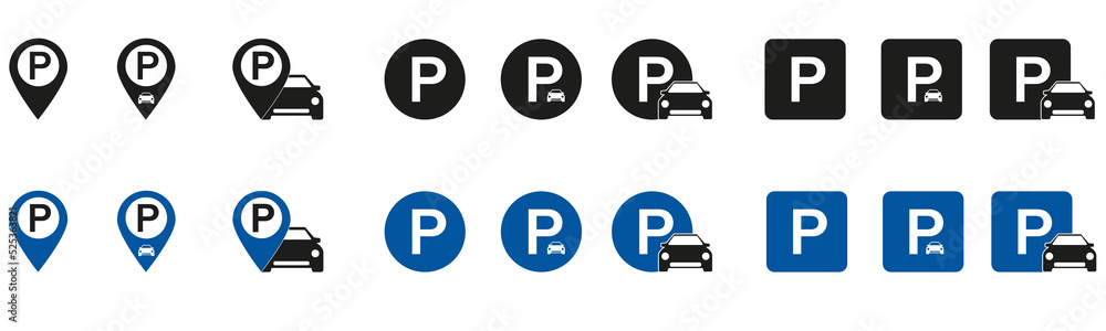 Car parking vector icons. Parking symbol. Vector illustration, EPS10 ...