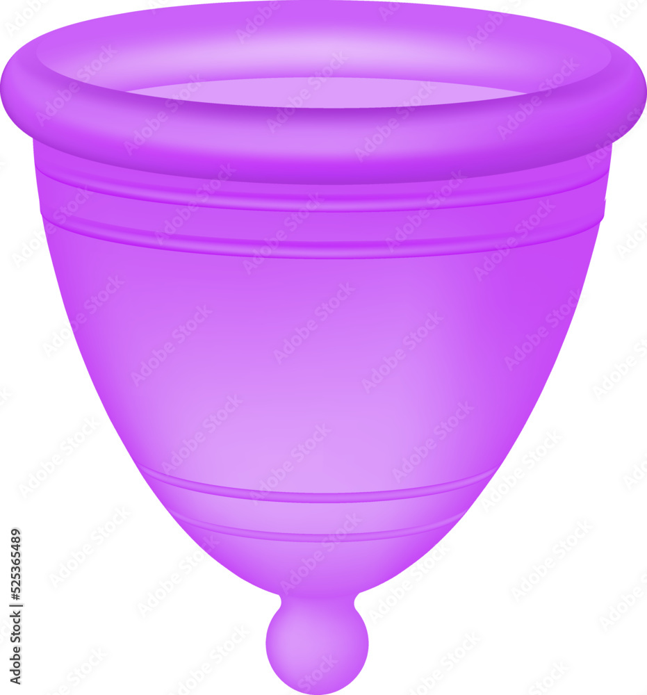 Menstrual cup purple woman hygiene and healthcare element realistic ...
