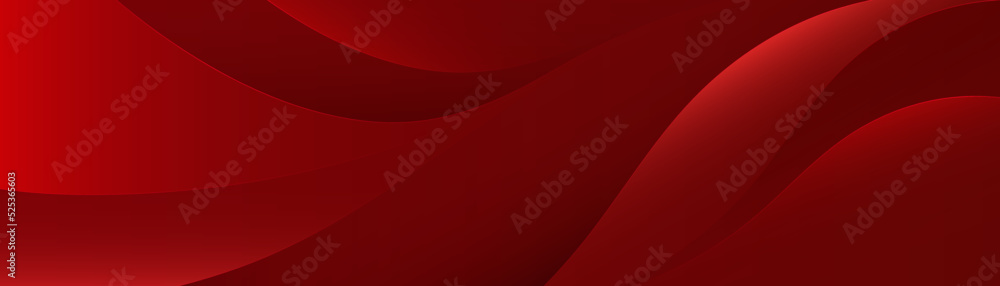 Abstract elegant red gradient wave background. Modern dark red wide ...