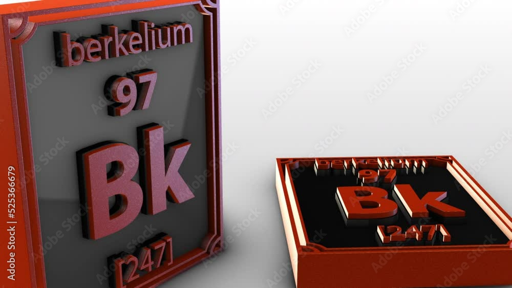 Periodic Table Of Elements - berkelium - Bk - 3d animation model on a ...
