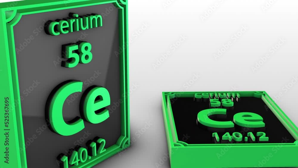 Periodic Table Of Elements - cerium - Ce - 3d animation model on a ...