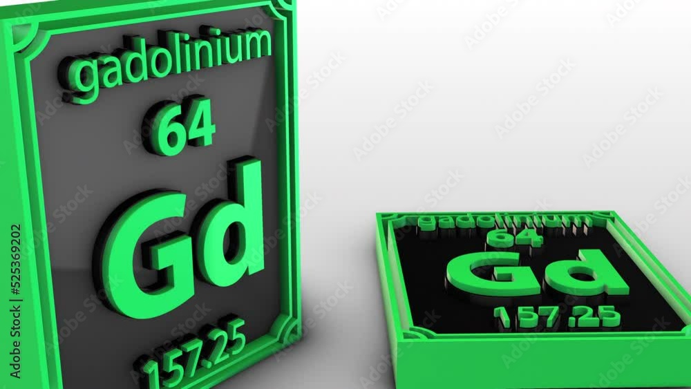 Periodic Table Of Elements - gadolinium - Gd - 3d animation model on a ...