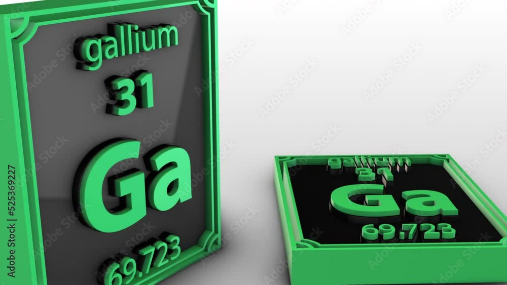 Periodic Table Of Elements - gallium - Ga - 3d animation model on a ...