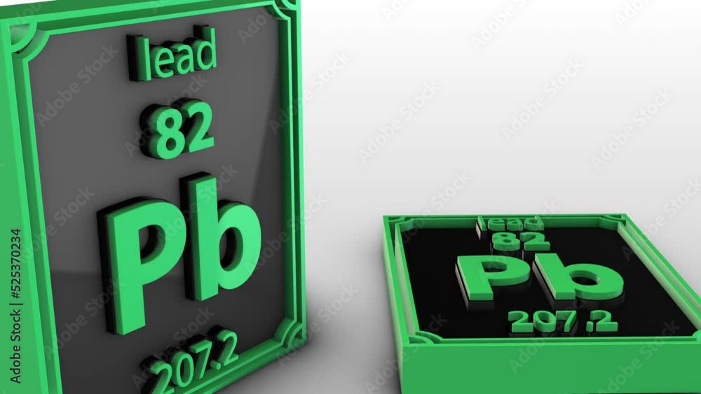 Periodic Table Of Elements - lead - Pb - 3d animation model on a white ...