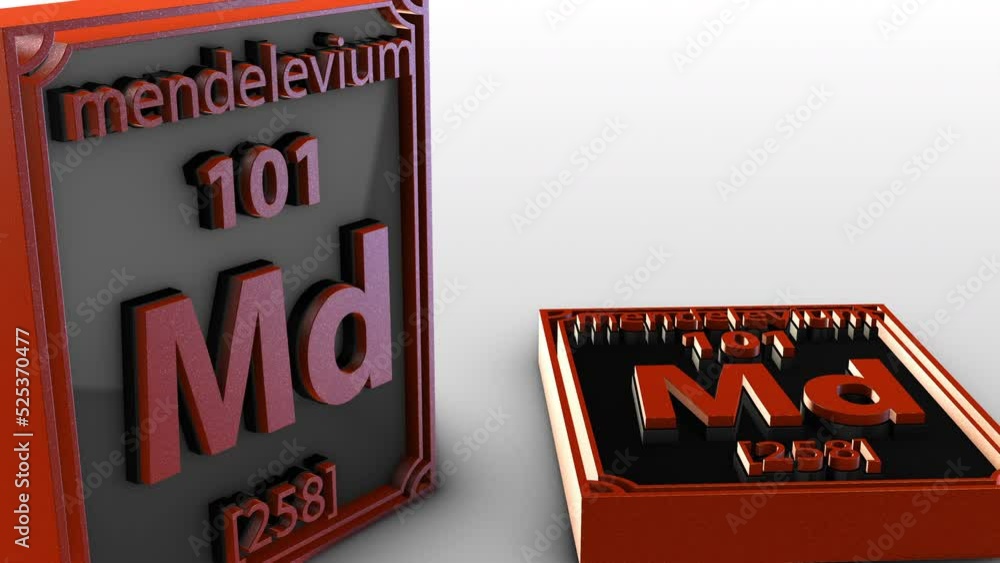 Periodic Table Of Elements - mendelevium - Md - 3d animation model on a ...