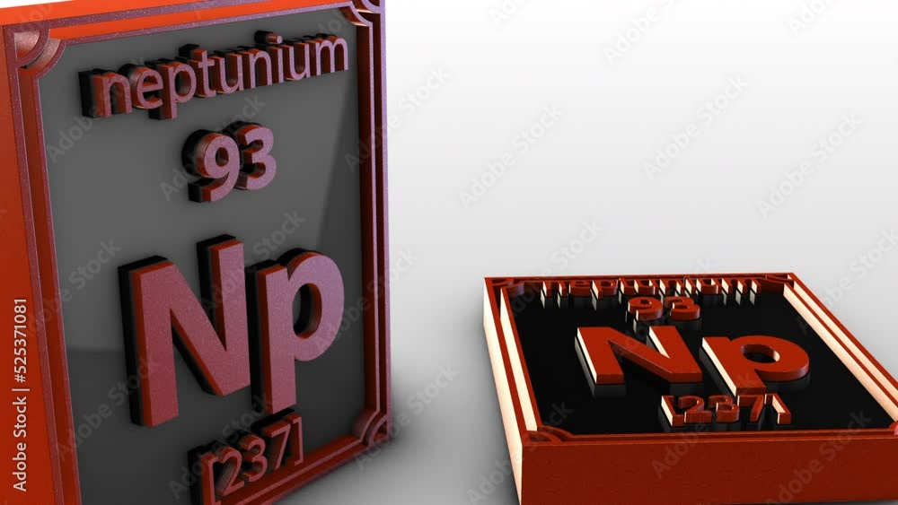 Periodic Table Of Elements - neptunium - Np - 3d animation model on a ...
