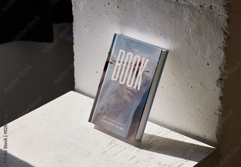 Hardcover Book Mockup with Harsh Shadows Stock Template | Adobe Stock