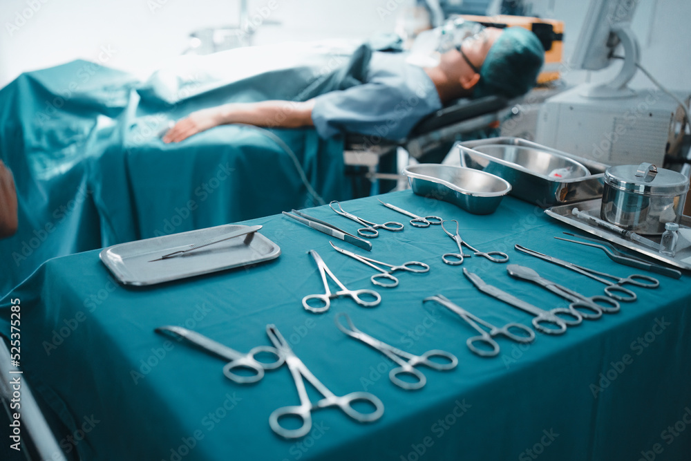 Close up surgeon doctor's hand with hygiene glove taking sterile ...