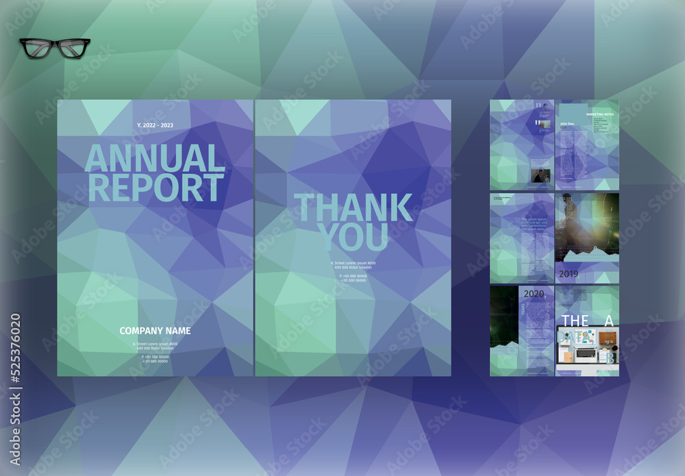 Gradient Geometric Annual Report Templates Stock Template | Adobe Stock