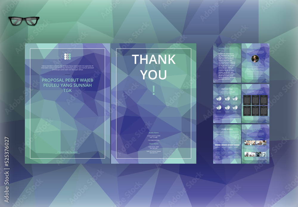 Proposal with Gradient Geometric Backgrounds Stock Template | Adobe Stock