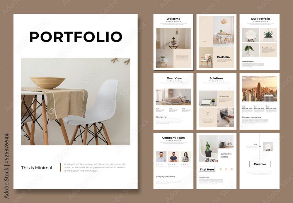 Minimal Portfolio Brochure Stock Template | Adobe Stock