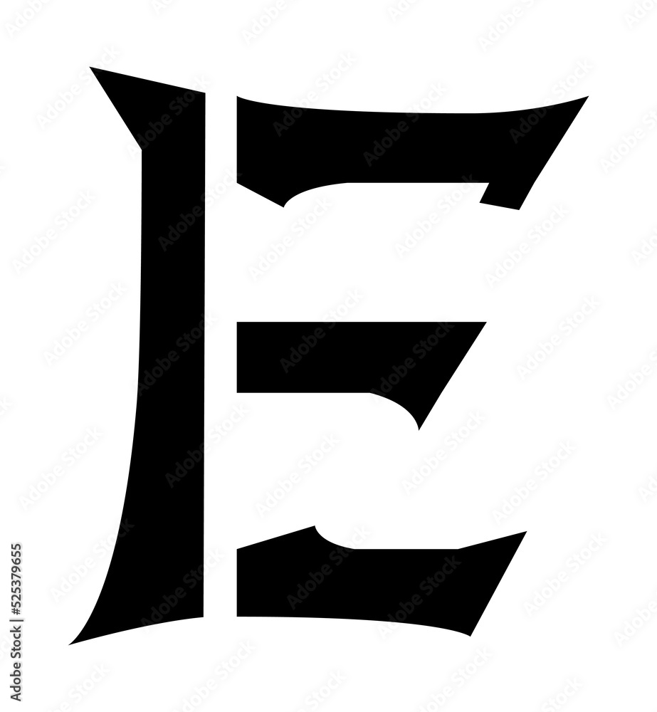 E logo icon. Abstract, flat logo design, capital E letter for your ...