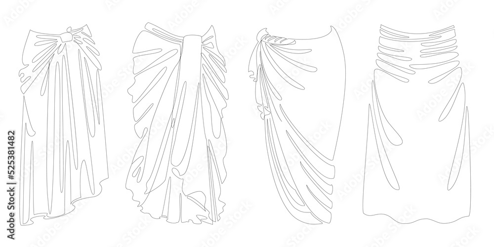 Silhouette of a girl's skirt. Women's clothing in a modern style one ...