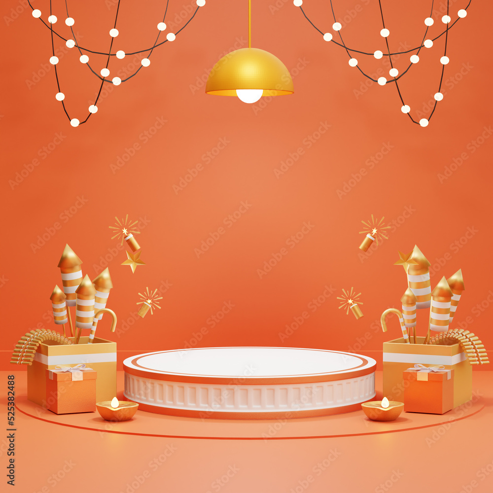 minimal scene, design for Diwali festival product display podium, 3d ...