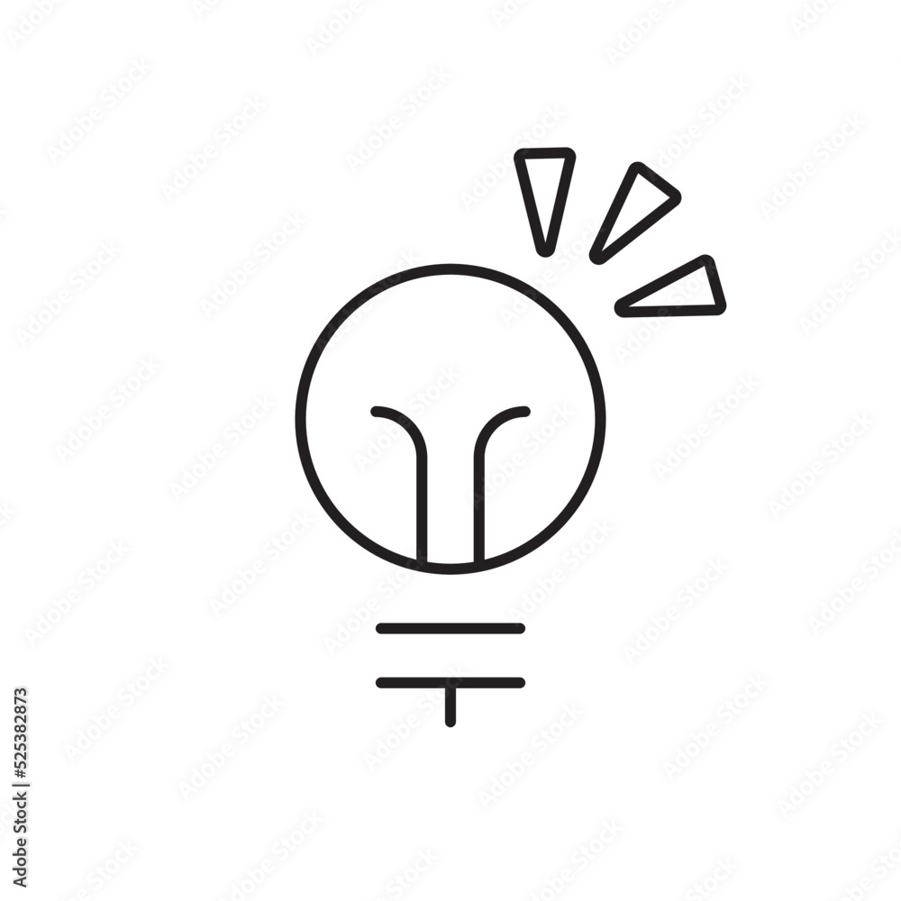 Light bulb icon. Electric lamp linear pictogram. Symbol of idea and ...
