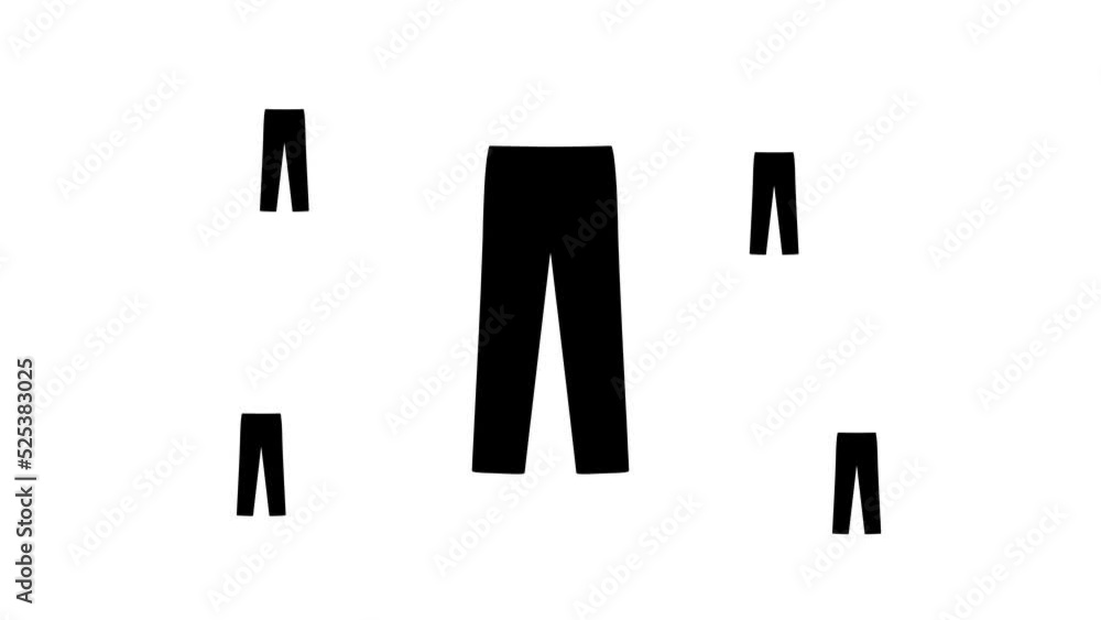 Zoom in and out animation the pants symbol. Large black symbol in the ...