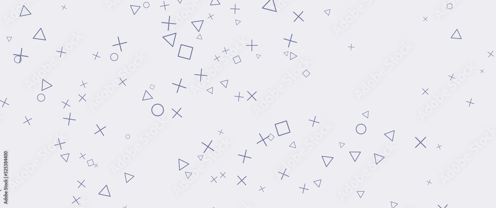 Seamless game line icons pattern, game controller button icons pattern ...