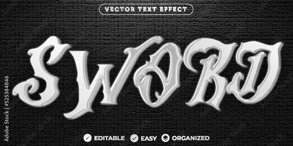 Sword Text Effect,Fully Editable Font Text Effect Stock Vector | Adobe ...