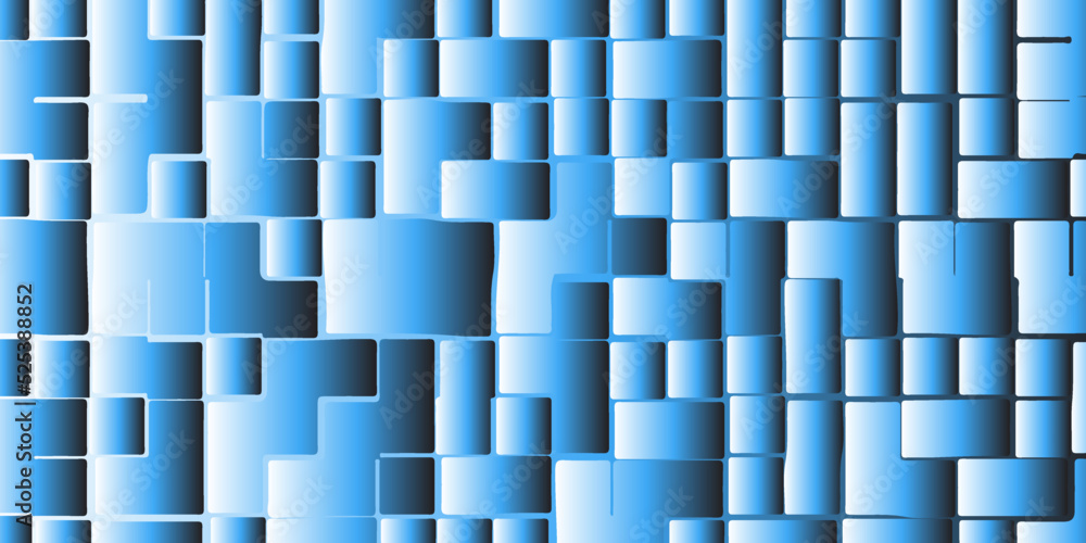 Wood block wall cubic texture background in blue filter and Modern ...