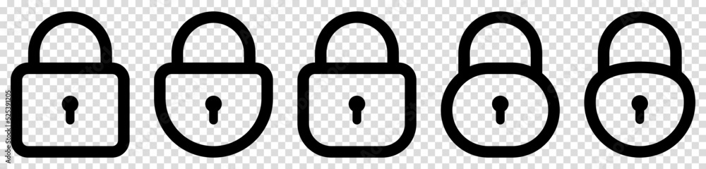 Lock line icons. Design for web and mobile app. Vector illustration ...