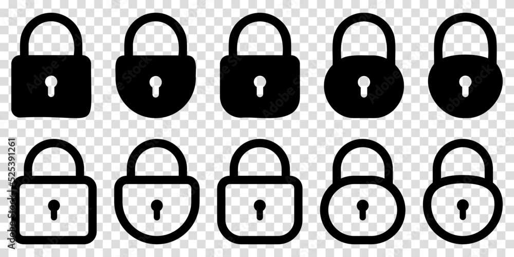 Set of locks icons. Collection icon of close locks. Symbol for website ...