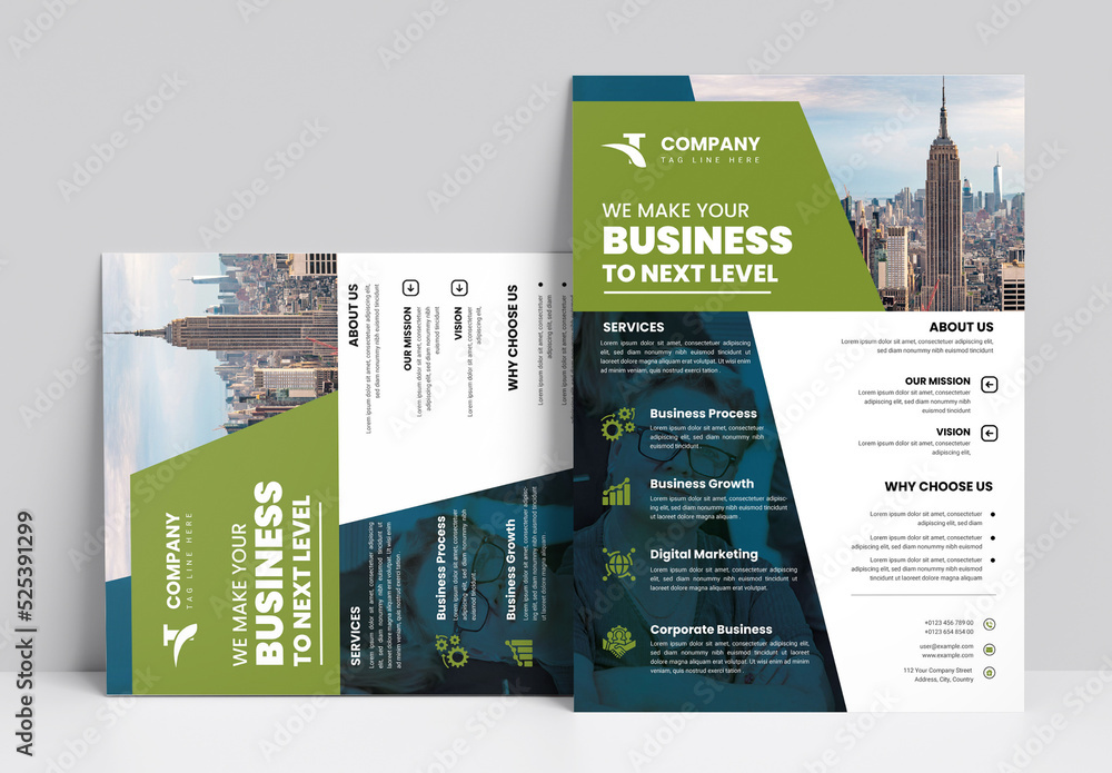 Teal Corporate Flyer Layout Stock Template | Adobe Stock