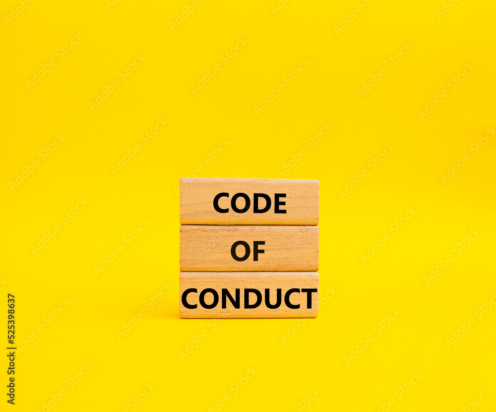 Code of conduct symbol. Wooden blocks with words Code of conduct ... Code of conduct symbol. Wooden blocks with words Code of conduct ...
