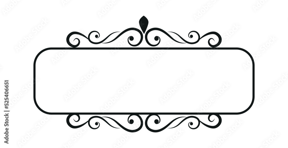 Blank template for text, isolated text box, vector ornaments Stock ...