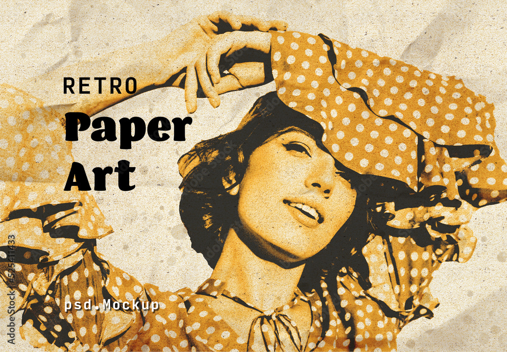 Retro Paper Art Effect Stock Template | Adobe Stock