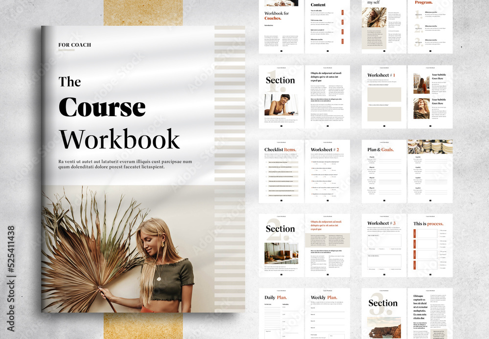 Course Workbook Layout Stock Template | Adobe Stock