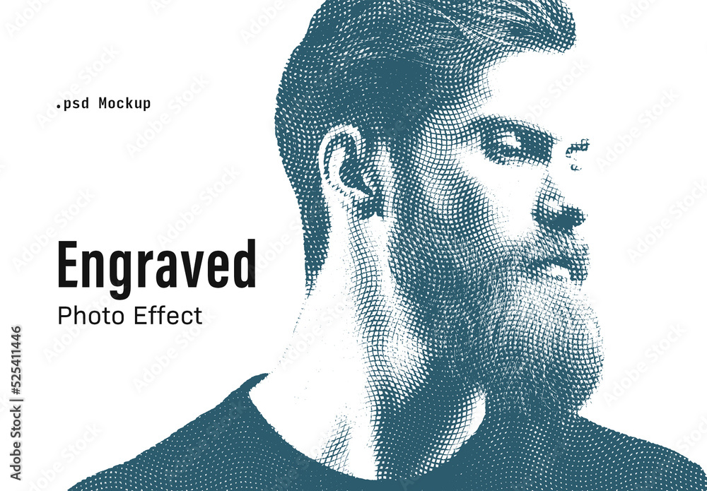 Engraved Photo Effect Stock Template | Adobe Stock